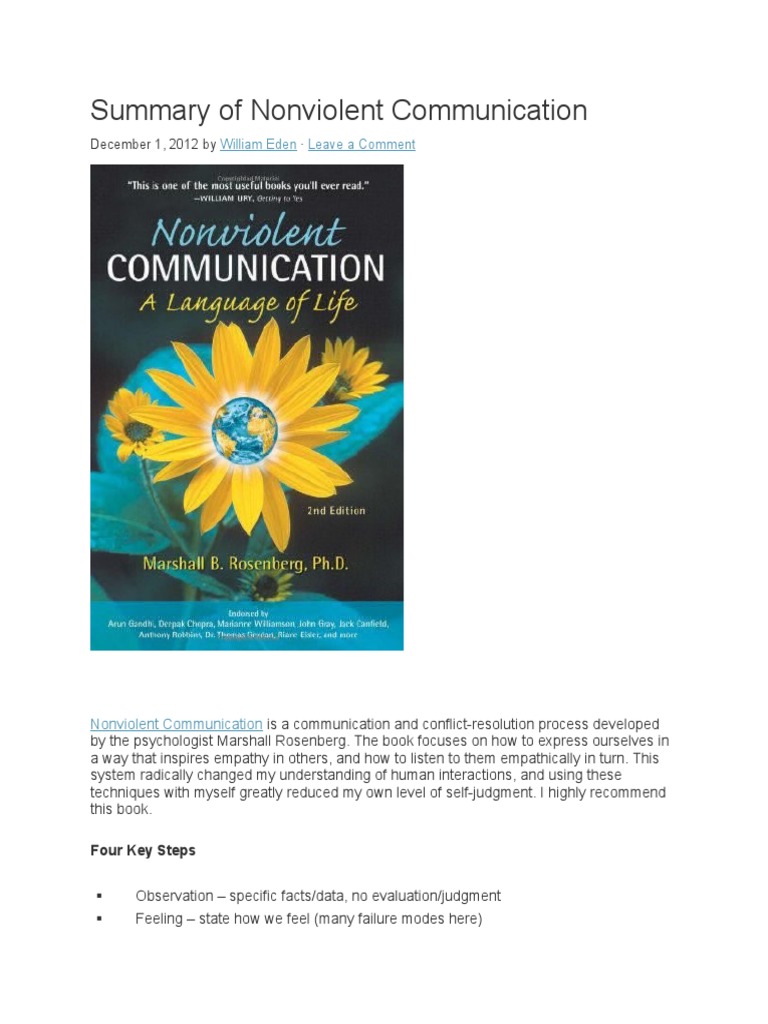 Nonviolent Communication Overview | PDF | Empathy | Motivation