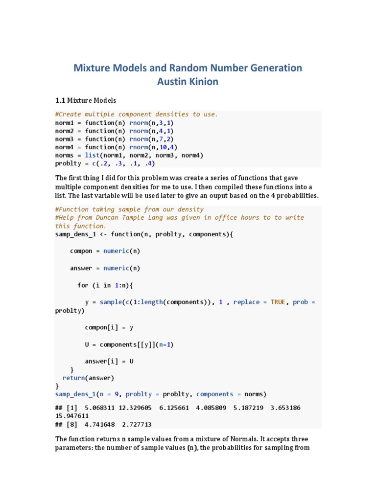 Mixture Models and Target Density | PDF | Probability Distribution ...