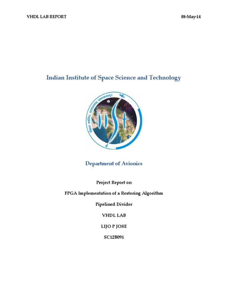FPGA Implementation of Pipelined Restoring Division Algorithm. | PDF | Division (Mathematics) | Vhdl