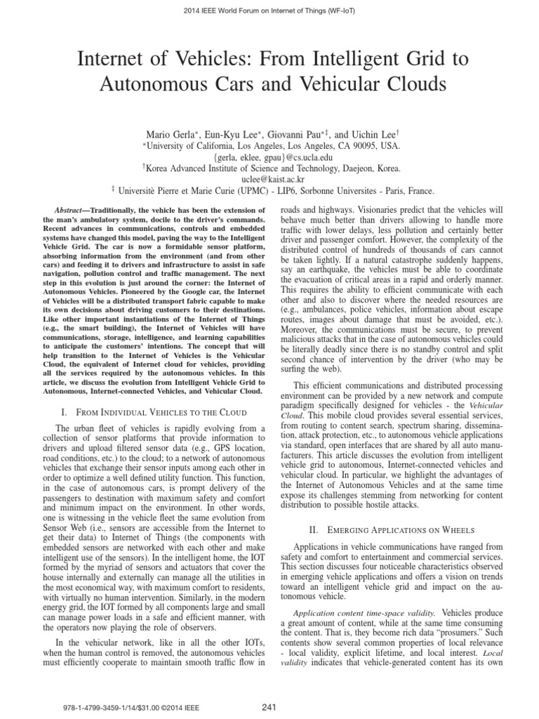 6.internet of Vehicles From Intelligent Grid | PDF | Autonomous Car ...