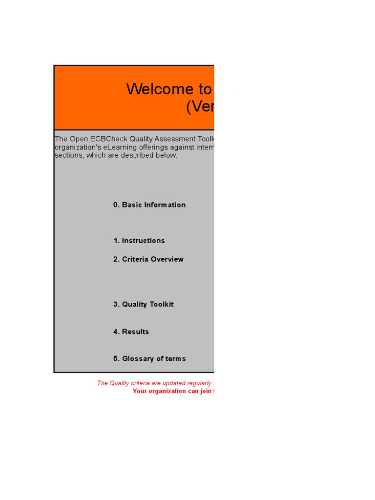 OpenECBCheck Quality Criteria 2012 | PDF | Educational Assessment ...