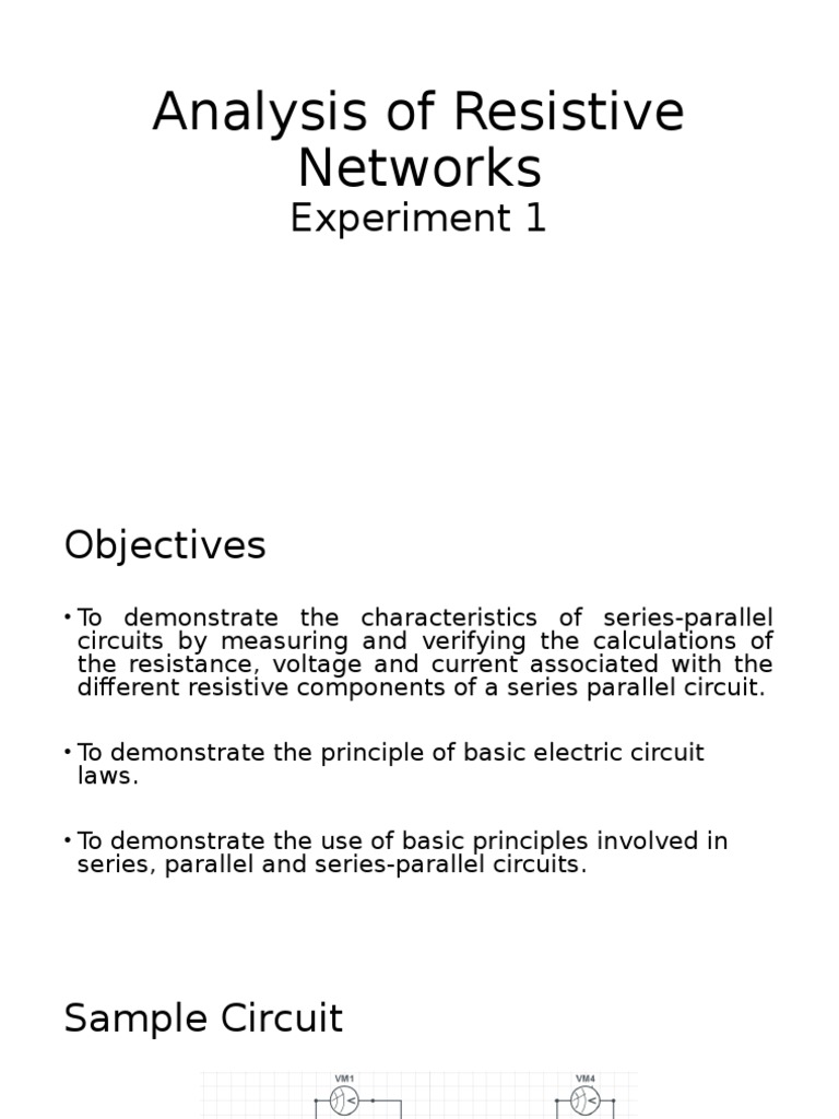 Analysis of Resistive Networks | PDF | Series And Parallel Circuits ...