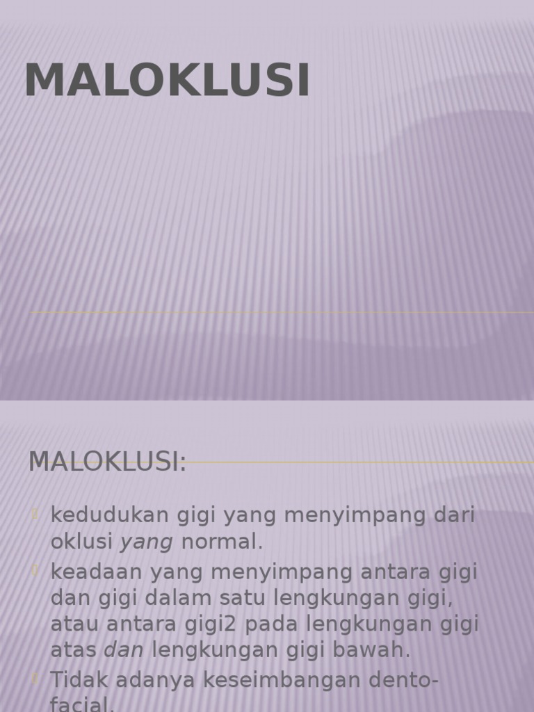 Maloklusi | PDF