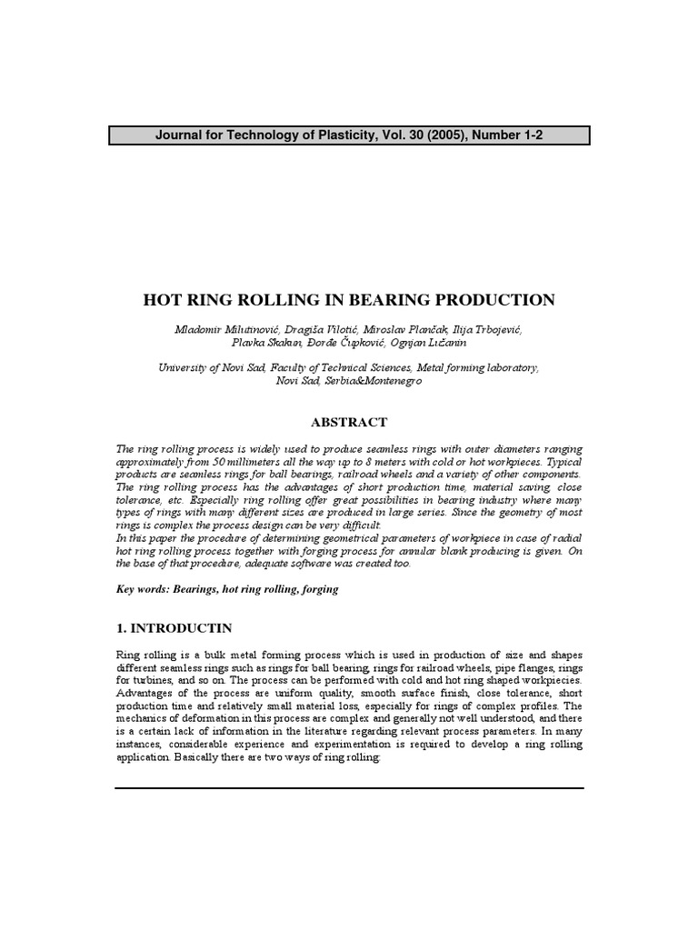 Ring Rolling | PDF | Forging | Rolling (Metalworking)