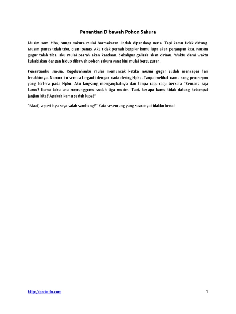 Contoh Cerpen 3 Paragraf | PDF