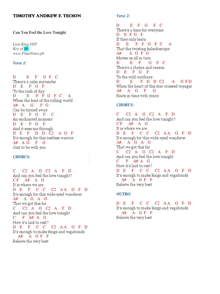 Flute Letter Notes | PDF
