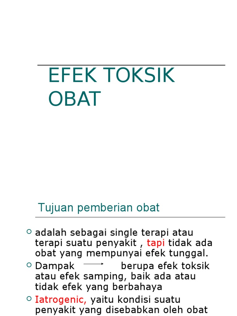 Efek Toksik Obat | PDF