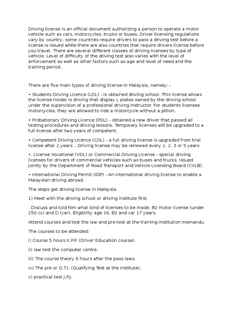 Driving Licence | PDF | Driver's License | Driving