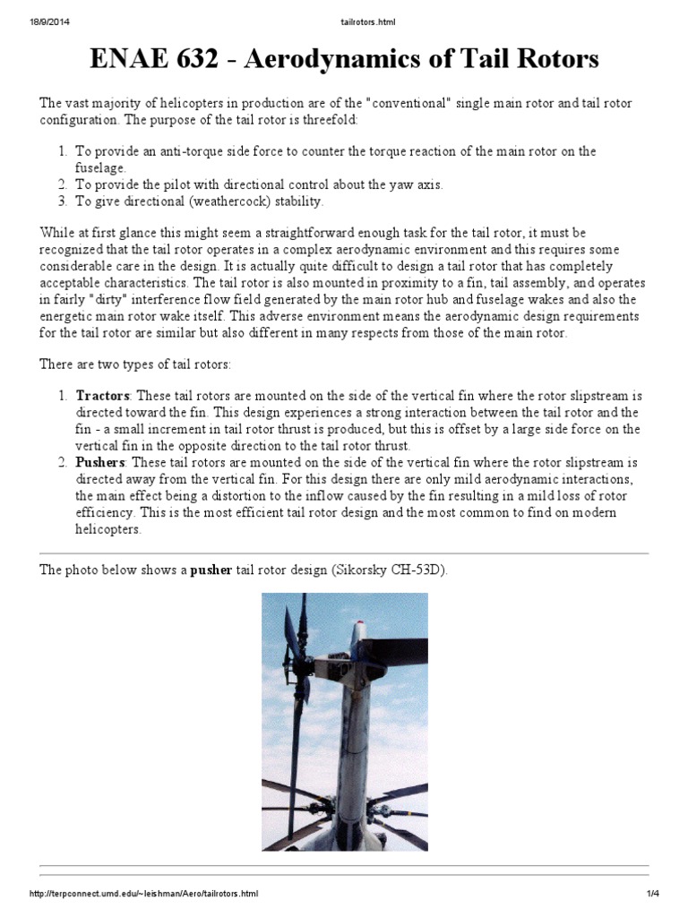 Tail Rotors | PDF | Helicopter Rotor | Empennage