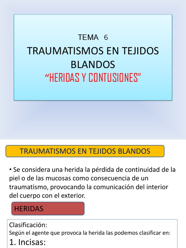 Tema 6 Heridas y Contusiones | PDF | Herida | Lesión