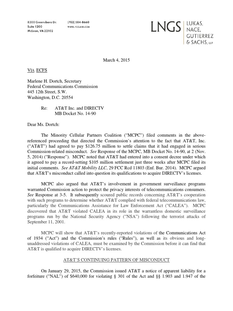 MCPC Letter | PDF | Foreign Intelligence Surveillance Act | National ...