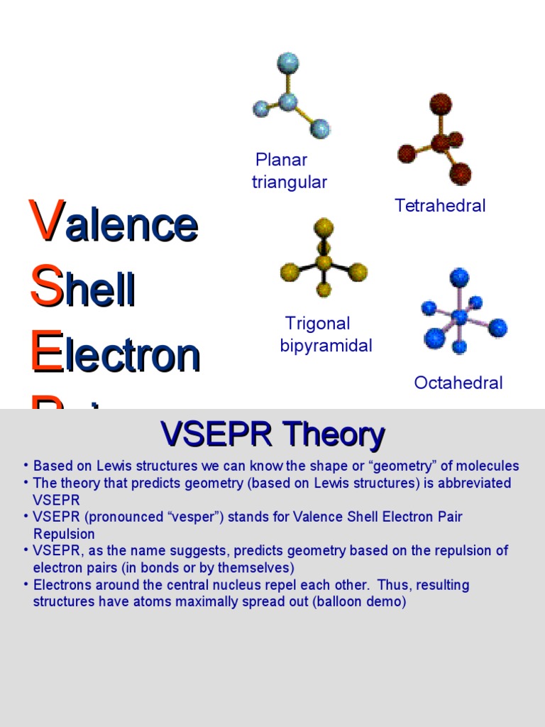 VSEPR Theory: Molecular Geometry Guide | PDF | Science & Mathematics