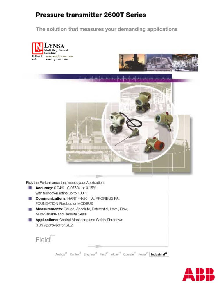 Pressure Transmitter 2600T Series | PDF | Pressure Measurement | Pressure