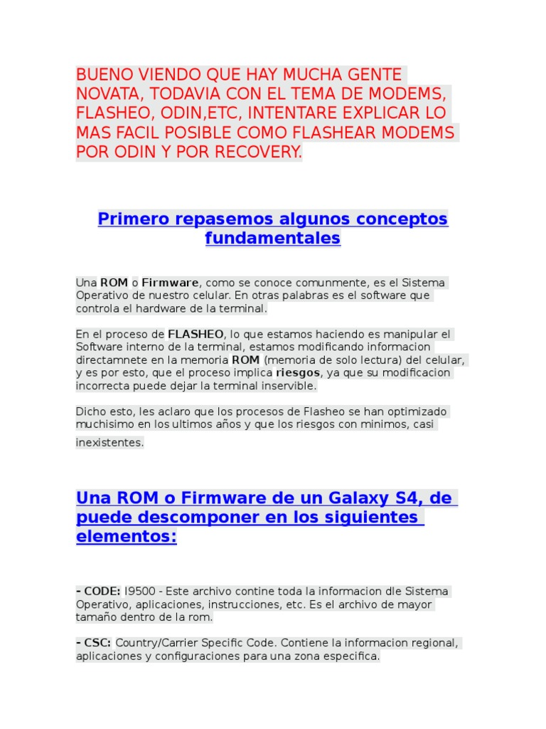 Flashear Modem Con Odin | PDF | Interfaz de línea de comando | Módem