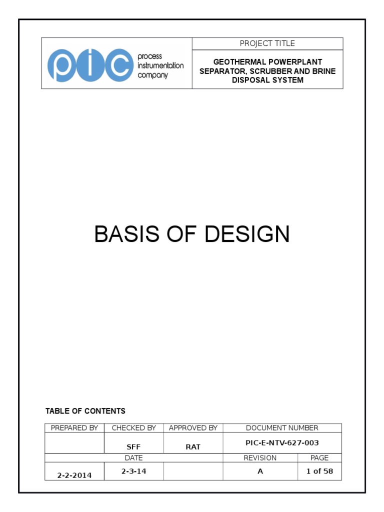 Basis of Design Edit | PDF | Cable | Valve
