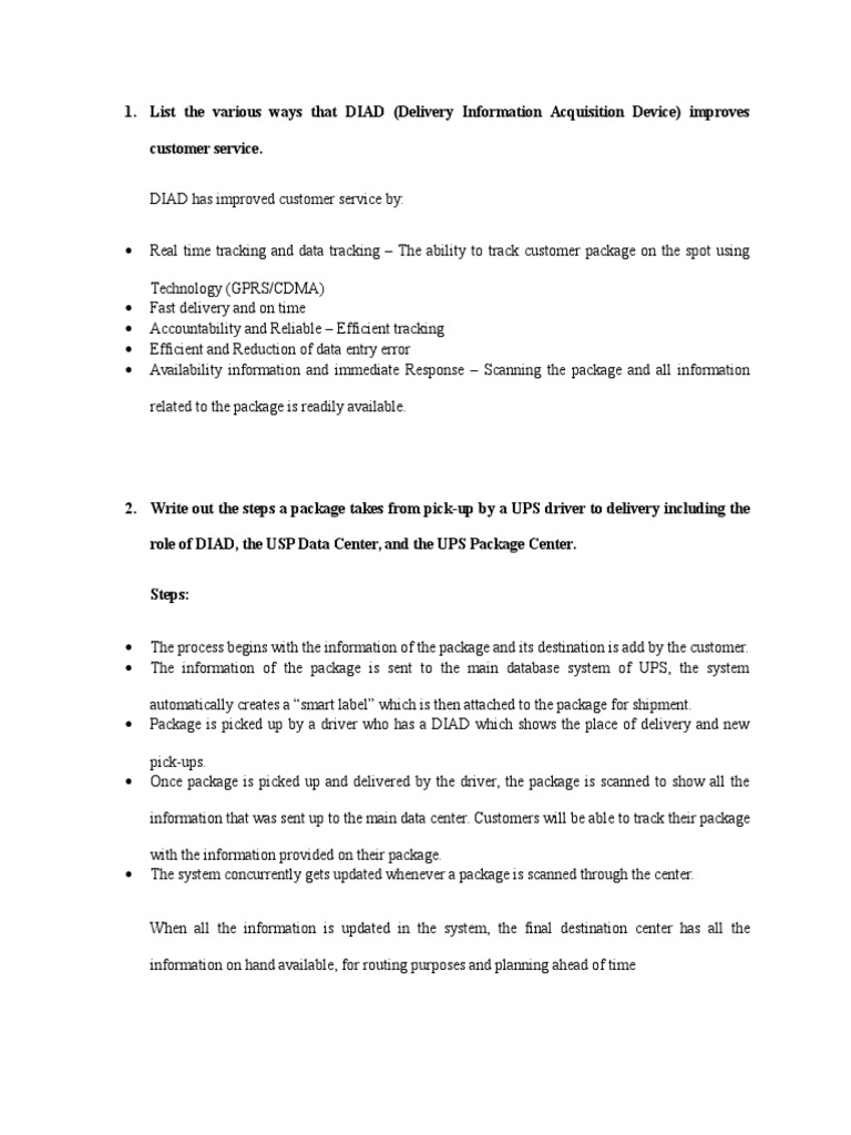 UPS DIAD Case Study | PDF | Wireless | Global Positioning System