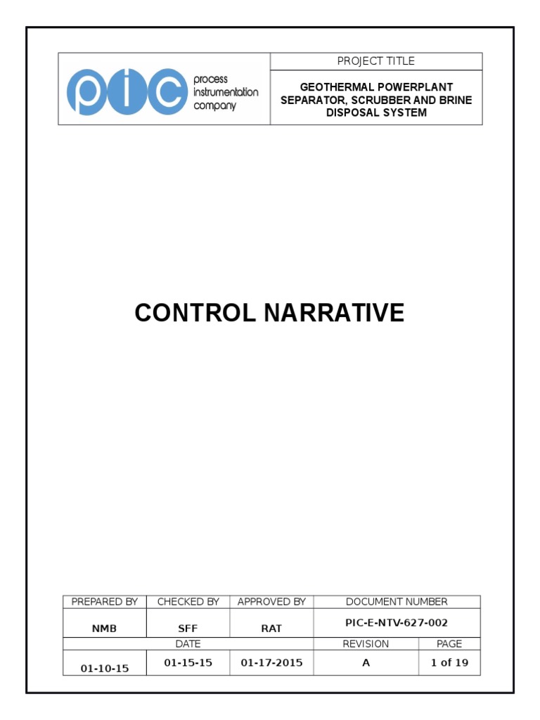 Control Narrative | PDF | Flow Measurement | Pump