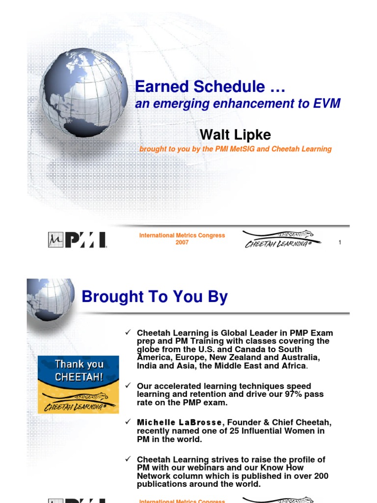 Earned Schedule - Walt Lipke | PDF | Business
