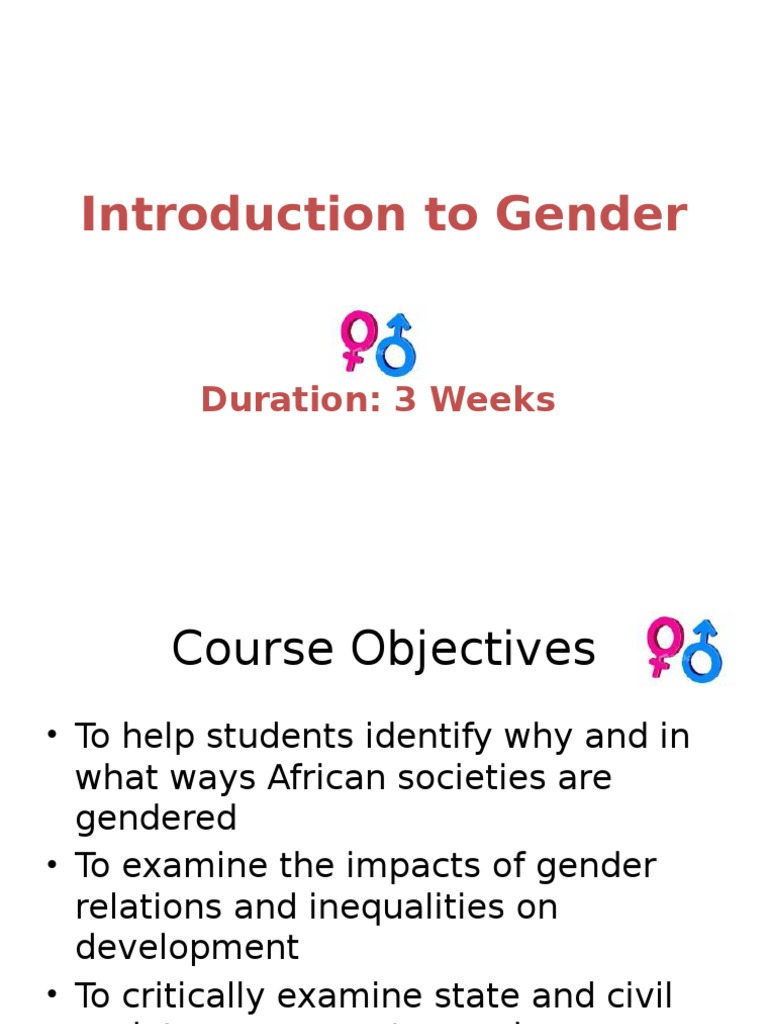 Introduction to Gender: Understanding Society and Responding to ...