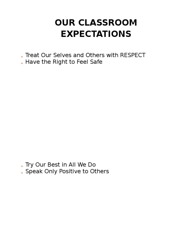 Classroom Expectations for Respect and Safety | PDF
