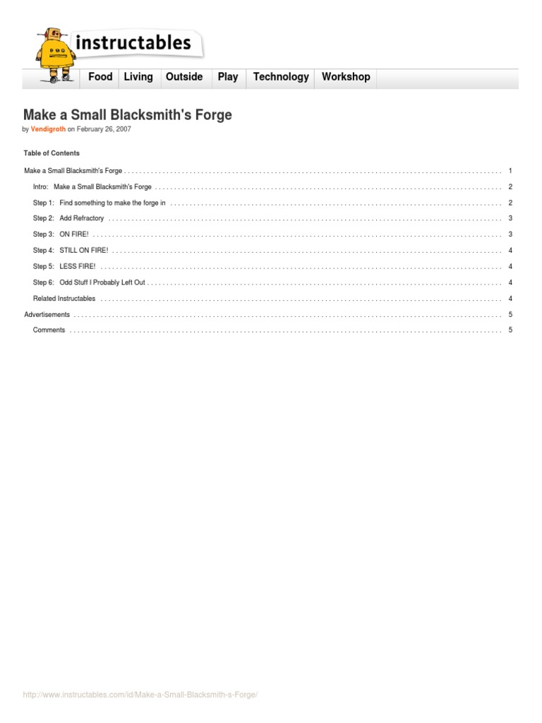 Build Your Own Small Blacksmith Forge | PDF | Forge | Metals
