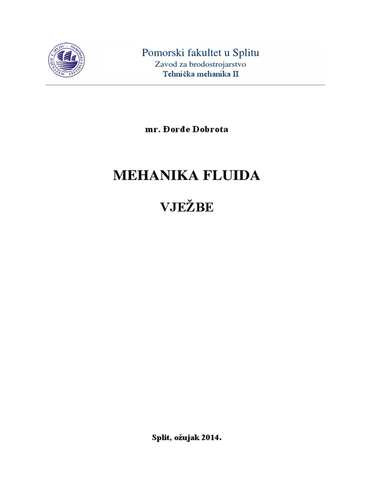 Mehanika Fluida Vjezbe | PDF