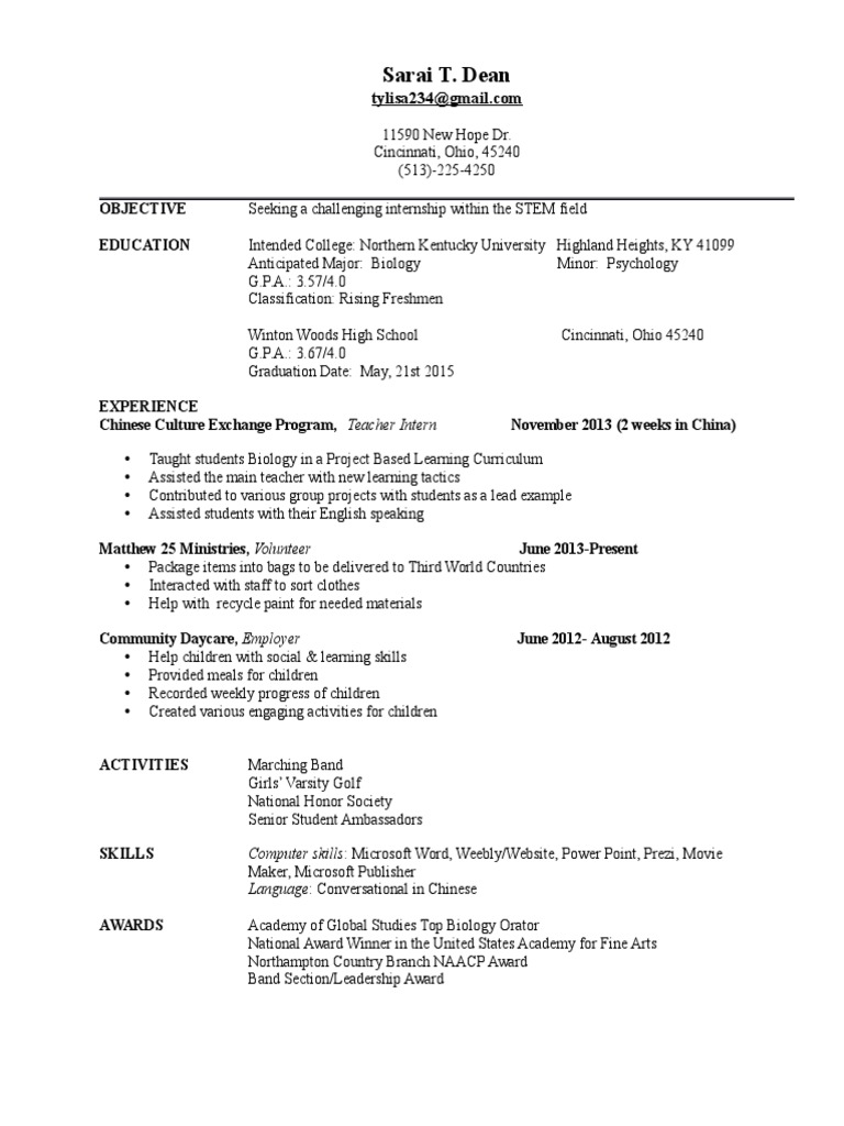 P & G Resume | PDF | Wellness