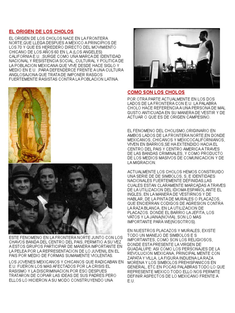 Origen y Cultura de los Cholos | PDF | Chicano | Sra. 13