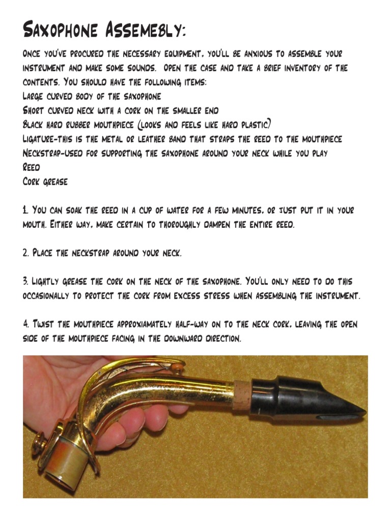 Saxophone Assembly PDF | PDF | Saxophone | Musical Instruments