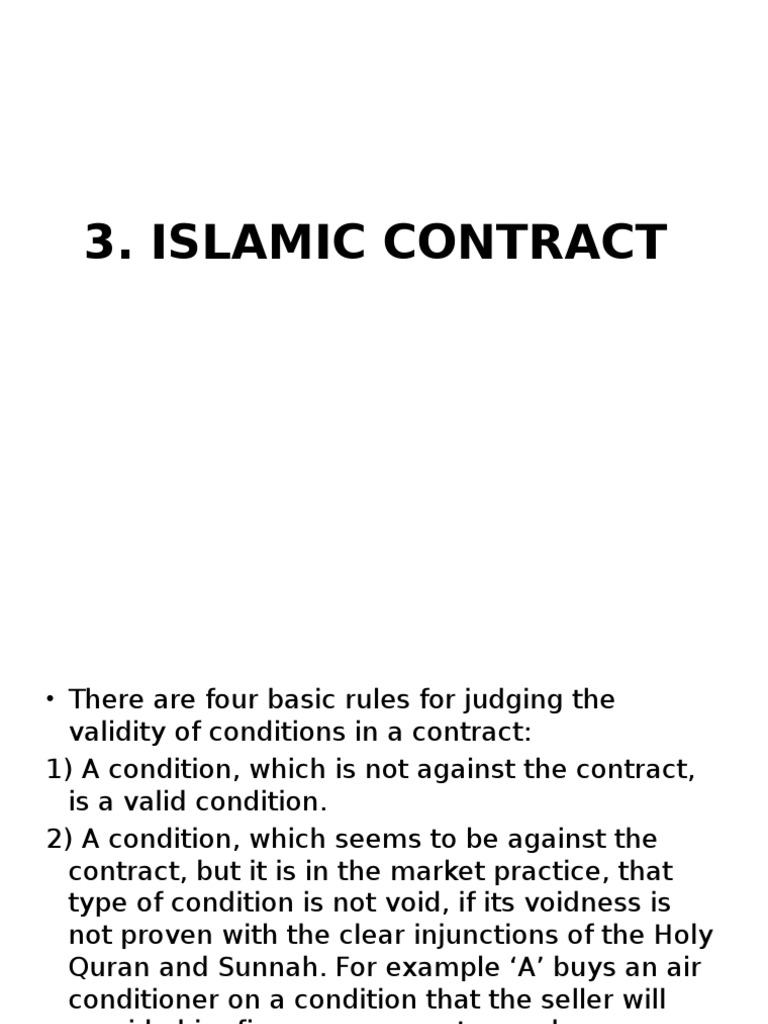 3. Islamic Contract | Sales | Option (Finance)