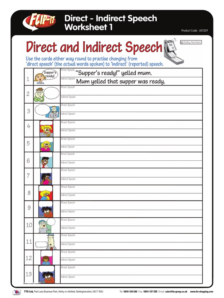 Direct and Indirect Speech Worksheets | PDF | Business