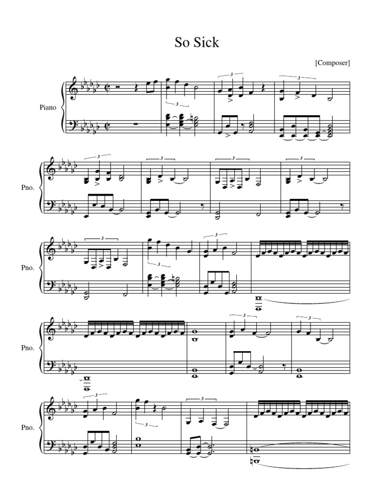 So Sick Piano Sheet Music (Sam Tsui)