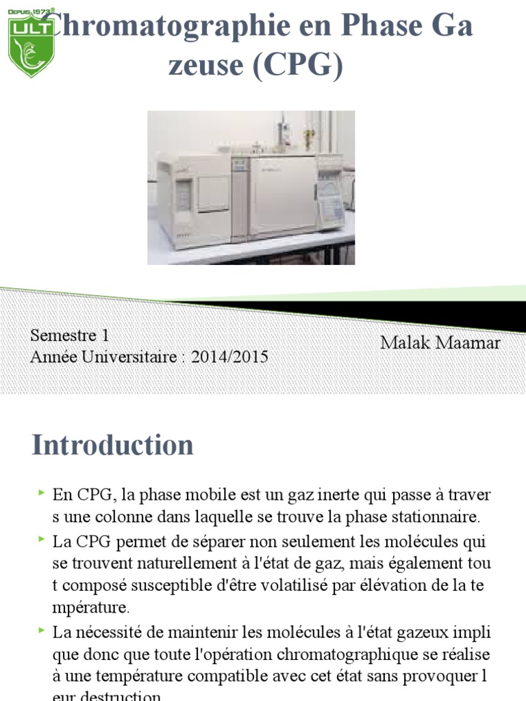 CPG | PDF | Chromatographie | Chimie