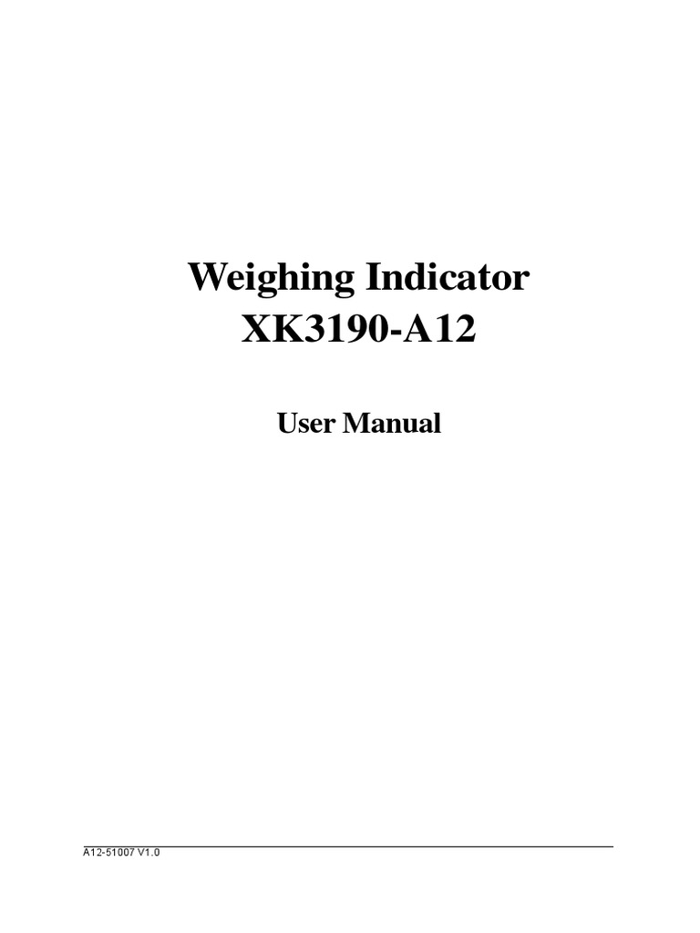 XK3190-A12 User Manual | PDF | Battery (Electricity) | Input/Output