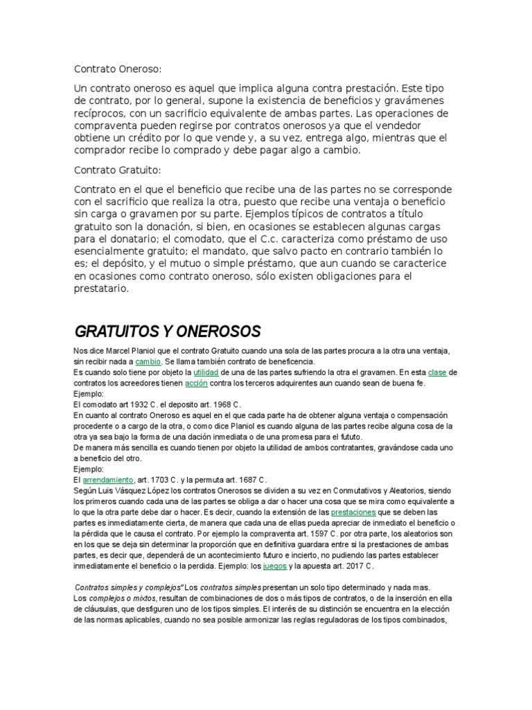 Contrato Oneroso | PDF | Business