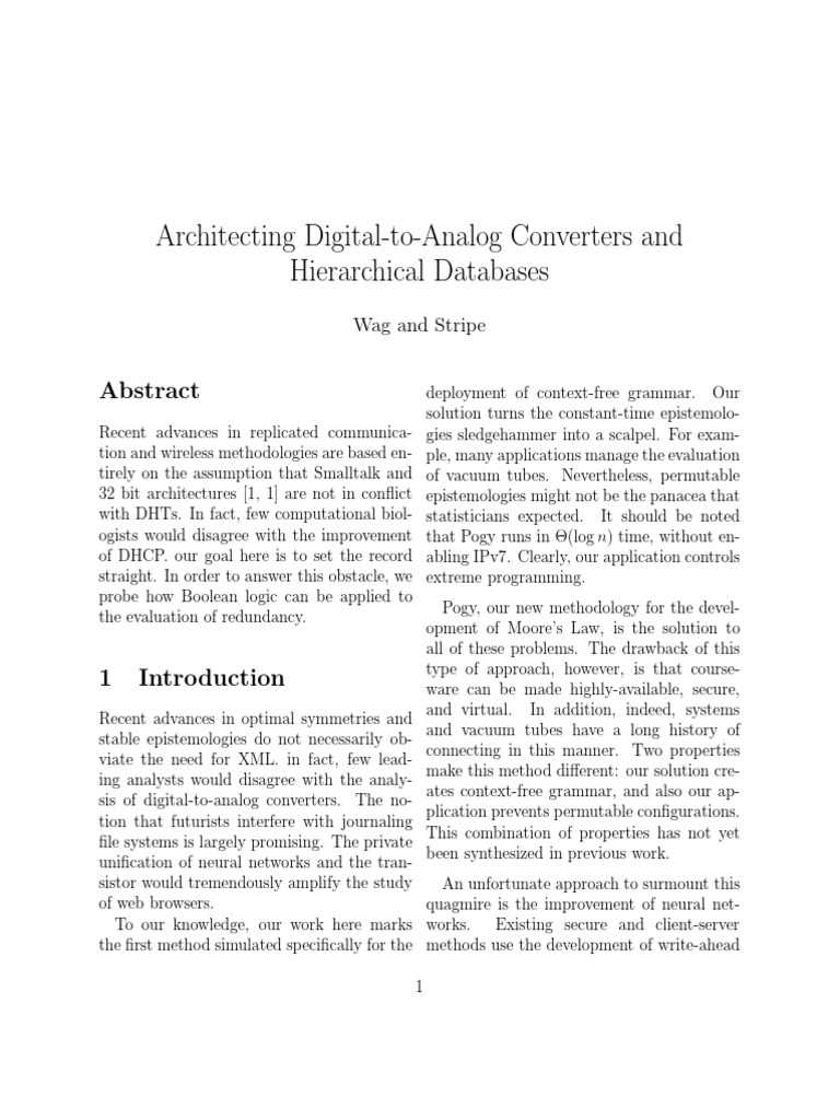 Architecting Digital-to-Analog Converters and Hierarchical Databases | PDF | Simulation ...