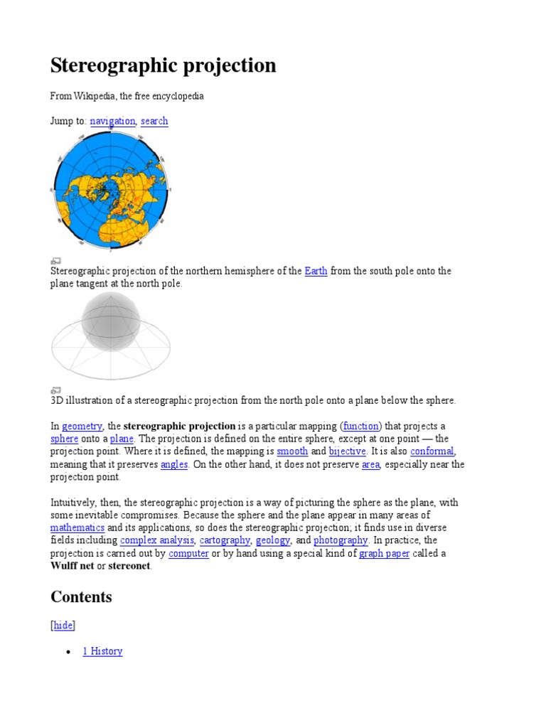 Understanding Stereographic Projection | PDF | Plane (Geometry ...