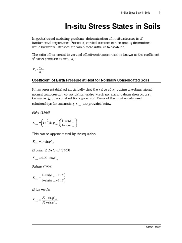 In-Situ Stress States in Soils | PDF | Geotechnical Engineering ...
