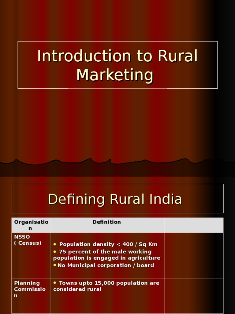 Introduction To Rural Marketing | PDF | Market Segmentation | Marketing