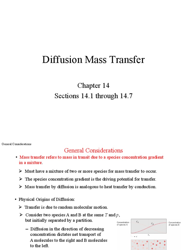 Diffusion Mass Transfer | PDF | Diffusion | Flux