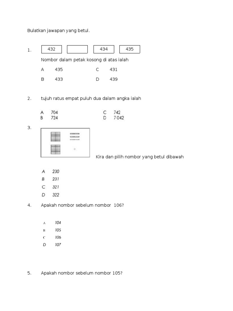 Matematik Tahun 2 | PDF