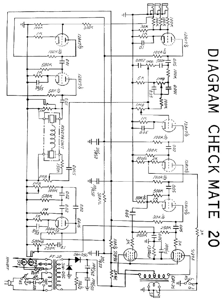 Teisco Checkmate 20 Amplifier Schematic | PDF