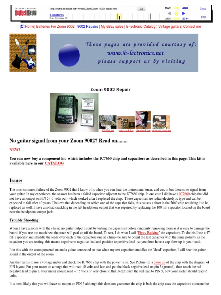 Zoom 9002 Repair | PDF | Headphones | Capacitor