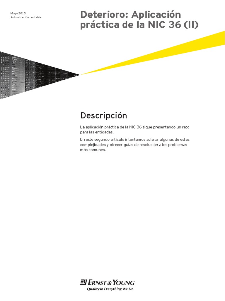 Deterioro Aplicacion Practica de La NIC 36 II | PDF