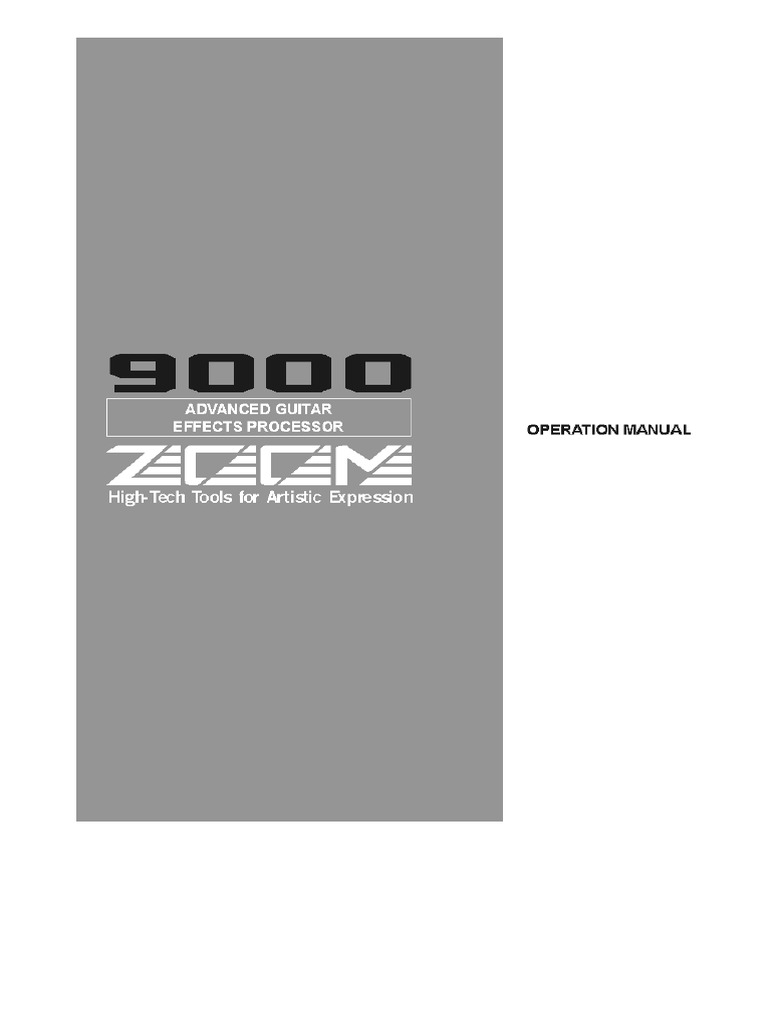 Zoom 9000 Manual | PDF | Pitch (Music) | Synthesizer
