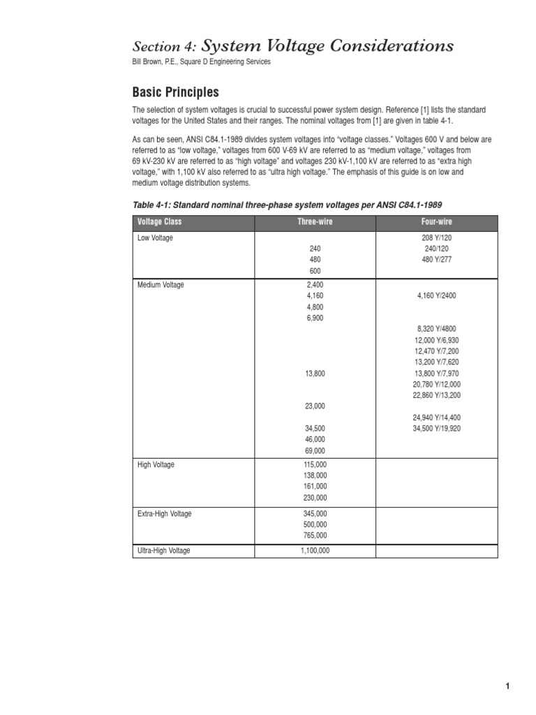 ANSI - US Voltage Standards | PDF