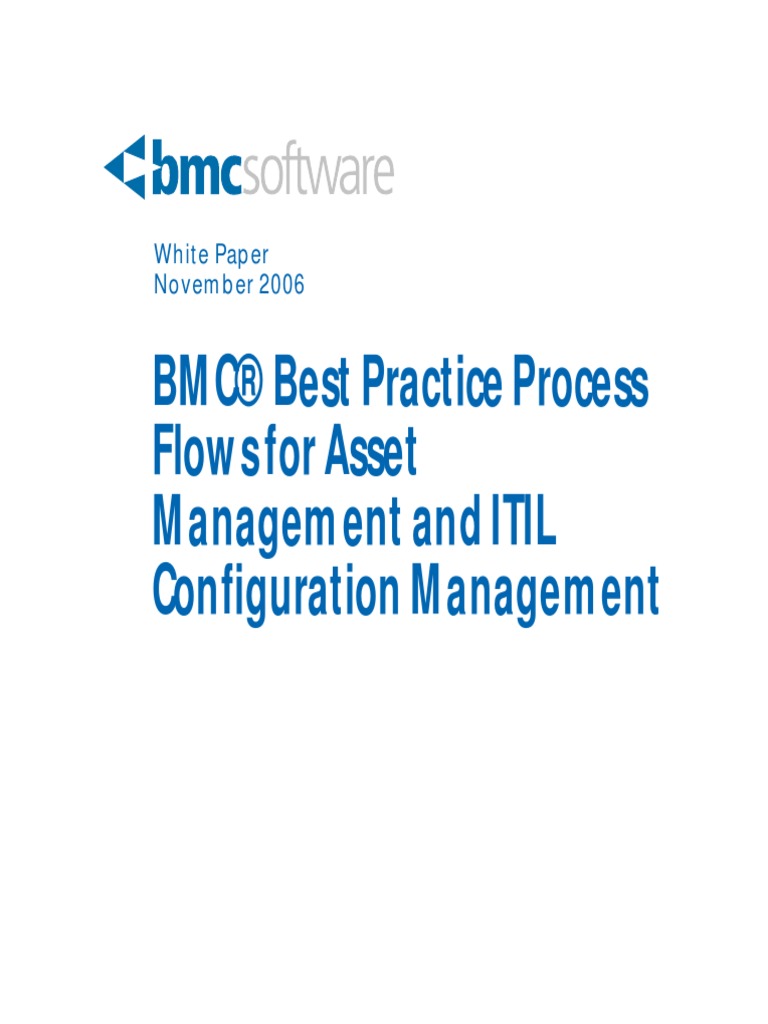 BMC® Best Practice Process Flows For ITIL Asset Management PDF | PDF ...