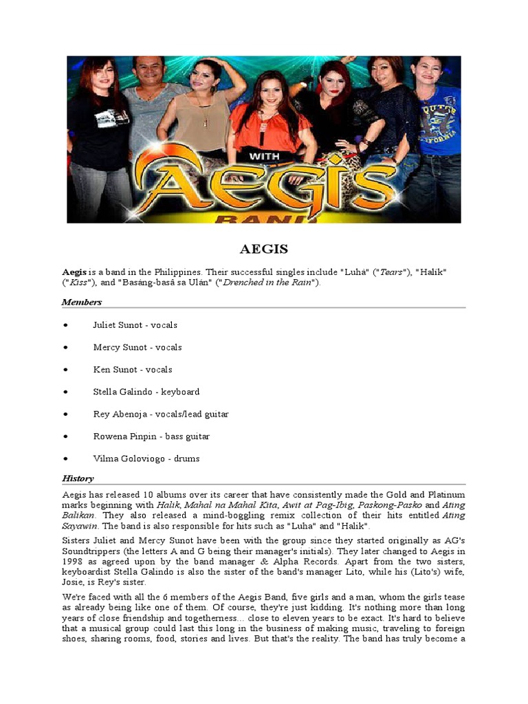 Aegis Band Group | PDF | Sound Recording | Music Media