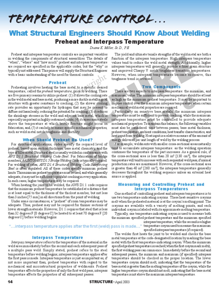 Preheat and Interpass Temp | PDF | Welding | Construction