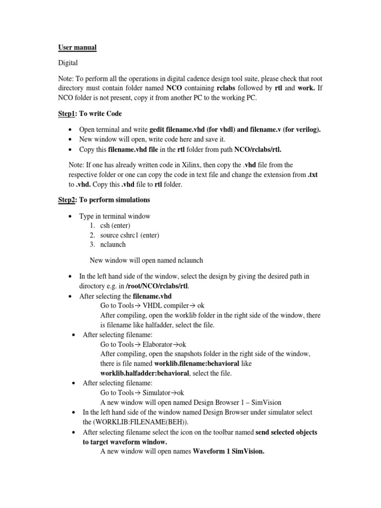 User Manual Cadence Digital | PDF | Filename | Computer File